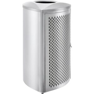 global industrial triangular trash can, 18-1/2 gallon, brushed stainless steel