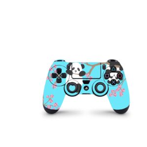 zoomhitskins compatible with ps4 controller skin, panda design blue pink sakura oriental cute, durable, vinyl, made in the usa