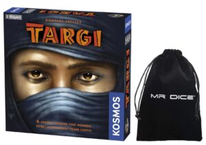 targi strategy board game bundle with mr dice drawstring bag