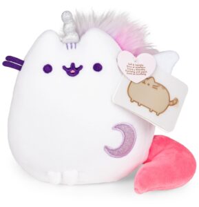 gund pusheen super pusheenicorn extra squishy squisheen cat stuffed animal plush, white, 6”