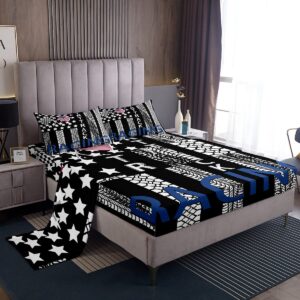 erosebridal american flag sheet set,dirt racing track bed sheets queen for kids boys teens,black white grunge star stripe bedding set,grunge extreme sports fitted sheet + flat sheet + 2 pillowcases