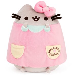 gund hello kitty x pusheen the cat stuffed animal, sanrio pusheen costume plush, 9.5”