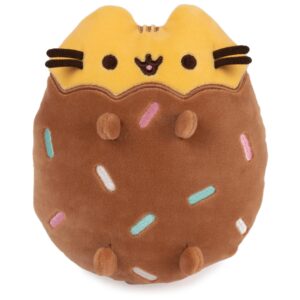 gund pusheen chocolate dipped cookie squisheen, stuffed animal for ages 8 and up, brown/yellow, 6”