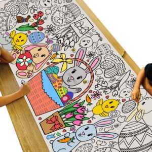 tiny expressions easter coloring tablecloth for kids - rolled, no creases 30" x 72" giant coloring poster to color on - kids easter activities