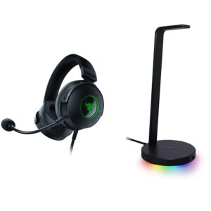 razer kraken v3 hypersense wired usb gaming headset base station v2 chroma headset stand and holder bundle