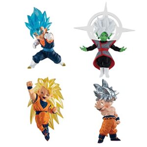 bandai namco - dragon ball super - super saiyan vegito, zamasu, super saiyan 3 goku, ultra instinct goku, dragon ball adverge 2" figure (box set 4)