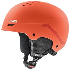 uvex wanted, adjustable ski & snowboard helmet with closable ventilation system for women & men, fierce red stripes mat, medium