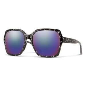 smith flare sunglasses – performance sports sunglasses for cycling, running, baseball, golf – for men & women – black marble + chromapop polarized violet mirror