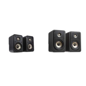 polk audio es10 surround wall mount speakers, black & polk audio es15 wall mount bookshelf speaker, black