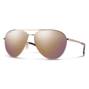 smith layback lifestyle sunglasses - rose gold | chromapop polarized rose gold mirror