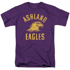 ashland university official large one color logo short sleeve mens cotton t-shirt,purple, 2x-large