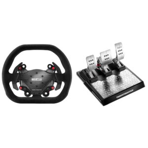 thrustmaster competition wheel add-on sparco p310 mod + t-lcm pedals bundle for racing games (ps5/ps4/xbox/pc)