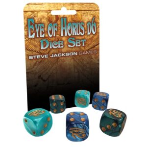 eye of horus d6 dice set | 6 pcs | 19mm six-sided | pearlized dice | tabletop roleplaying games | rpg | from steve jackson games