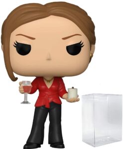 pop the office - jan levinson with wine & candle funko vinyl figure (bundled with compatible box protector case)