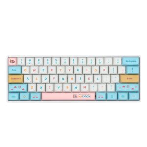 epomaker sk61 61 keys hot swappable mechanical keyboard with rgb backlit, nkro, ip6x waterproof, type-c cable for win/mac/gaming (gateron optical brown, macaron)