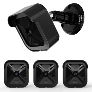 aotnex blink outdoor camera mounts (3rd gen) 3 pcs, weatherproof protective housing cover with 360 degree adjustable wall mount for blink outdoor security camera system (outdoor black)