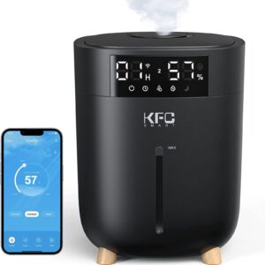 humidifiers for bedroom large room - smart 8l top fill cool mist humidifiers for home, nursery, baby, plant with essential oil diffuser, ultrasonic air humidifier with adjustable 360° rotation nozzle