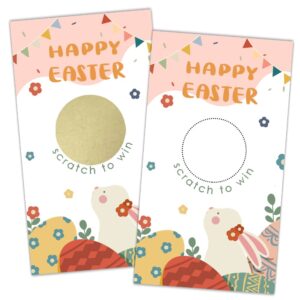 rewidparty blank easter party scratch off cards（50 pack） funny activity for groups kids adults, easter bunny and easter eggs scratch off tickets, festive raffle tickets, easter holiday party supplies