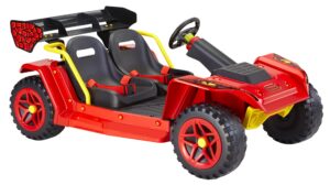 little tikes dino dune buggy 12v electric powered ride-on with portable rechargeable battery, adjustable seats, seatbelts, for kids, children, toddlers, girls, boys, ages 3-6 years, multicolor