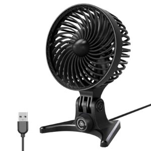 zoeyea usb desk fan, strong airflow small fan, adjustable rotation desktop table cooling fans with plug-in usb powered cable, quiet personal mini fans for home office travel