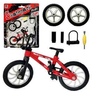 metal finger bike mountain bike toys functional kids finger bicycle mini finger bmx set gift for kid (red)