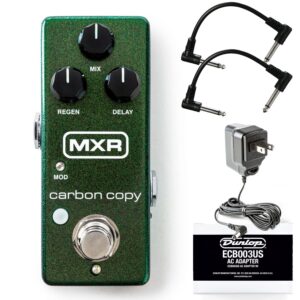 briskdrop mxr m299 carbon copy mini analog delay bundle with 2 patch cables and dunlop ecb003 power supply m299bundle 0