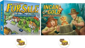 for sale and incan gold 2018 edition game bundle plus 2 treasure chest buttons