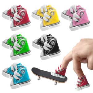 grosun 6 pairs mini shoes mini finger shoes fingerboard shoes doll shoes mini skateboard shoes mini sneakers finger shoes for fingerboard miniature shoes tiny shoes for finger (mixed color)