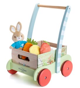 kids preferred beatrix potter peter rabbit wooden garden wagon and plush veggie play set, (24228)