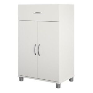 pemberly row transitional 24" 1 drawer/2 door base storage cabinet in white