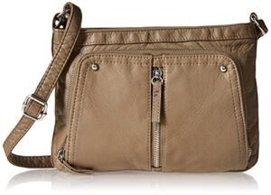 bueno of california grainy washed organzier crossbody, mushroom