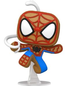 spider-man pop marvel: holiday - gingerbread funko pop! vinyl figure (bundled with compatible pop box protector case), multicolored, 3.75 inches