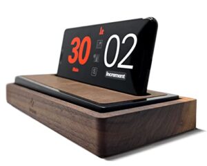 tempest deluxe - 2025 edition - a luxurious walnut and leather chess clock/phone dock hybrid. includes deluxe dock plus bundled ios and android software (phone is not included)