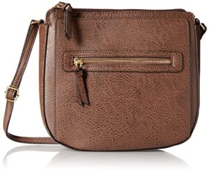 bueno of california elephant grain crossbody, brown