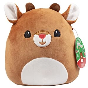 squishmallows original 8-inch rudolph - rudolph the red nosed reindeer - official jazwares christmas plush - collectible soft & squishy reindeer stuffed animal toy - gift for kids, girls & boys