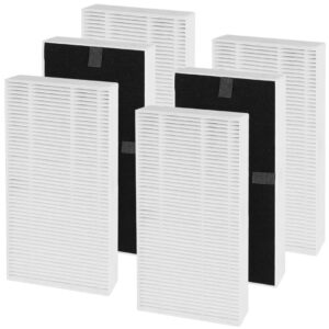 hepa filter replacement for honeywell u filter (hrf201b) febreze frf102b air purifier filter compatible with honeywell hht270, hht290 series 6 pack