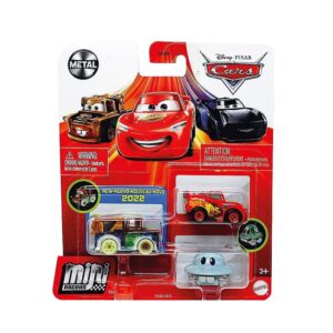 disney pixar cars mini racers ufo mater 3-pack, ufm mater, mator & lightning mcqueen