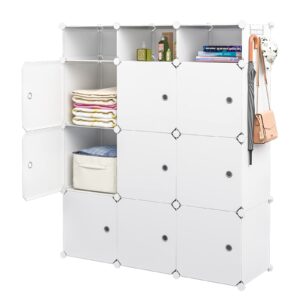 aeitc cube storage closet organizer cube organizers storage shelves for bedroom, living room, office - 9 cube, white