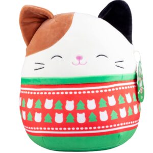 squishmallows original 10-inch cam the cat - official jazwares christmas plush - collectible soft & squishy kitty stuffed animal toy - add to your squad - gift for kids, girls & boys