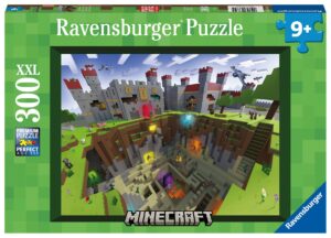 ravensburger minecraft: cutaway jigsaw puzzle - 300 durable xxl pieces for kids | unique minecraft exploration | ideal for ages 8-10 | educational and fun | fsc certified