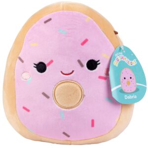 squishmallows 8" dabria the donut - official kellytoy plush - soft and squishy food stuffed animal toy - great gift for kids