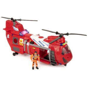 playkidz helicopter toys for boys, toy helicopter for toddlers, lights & sounds, 17" length, rescue role playset, play & learn toddler toys ages 3+