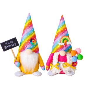 2pcs birthday gnomes swedish tomte gnome decor birthday gifts handmade scandinavian garden gnomes valentines day tiered tray decorations