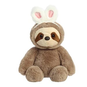 aurora 10" hoppy sloth - happy easter friends stuffed toy, animal themed polyester bunny figure