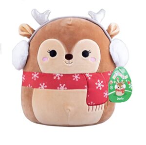 squishmallows original 10-inch darla the fawn - official jazwares winter plush - collectible soft & squishy deer stuffed animal toy - add to your squad - gift for kids, girls & boys