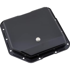 gm t 350 steel transmission pan, stock capacity, black