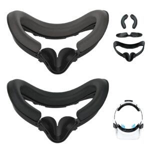 ghhkud vr facial interface bracket & resilient face cover mesh foam pad replacement for oculus quest 2, anti-leakage nose pad, lens cover removable accessories for oculus/meta quest 2 9-in-1 sets