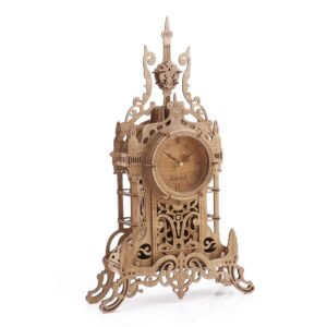 nicknack 3d wooden puzzle for adults, model building puzzle - tower clock, light