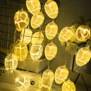 easter eggs string lights 1.5m 10 led decoration, yeluck crack egg usb plug in fairy light for spring holiday theme party indoor outdoor bedroom garden home decor,2 lighting mode (yellow)