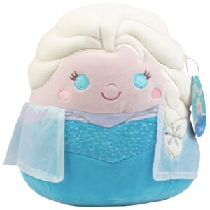 squishmallow 10" disney frozen elsa plush - officially licensed kellytoy - cute and soft stuffed animal toy - gift for kids